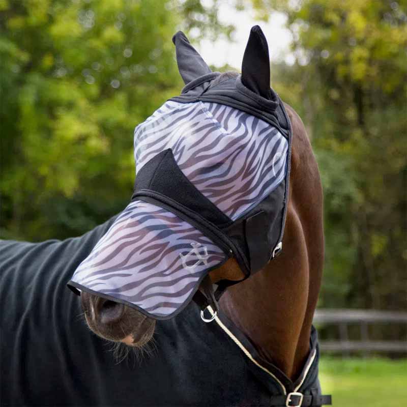 Horze Zebra Fly Mask With Ears And Nose — Performance Horse Blankets